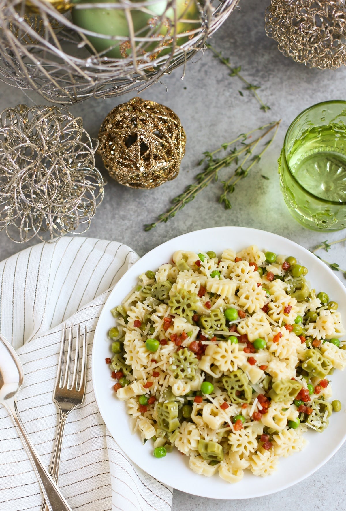 Snowman Pasta with Crispy Pancetta, Peas & Parmesan – World of ...